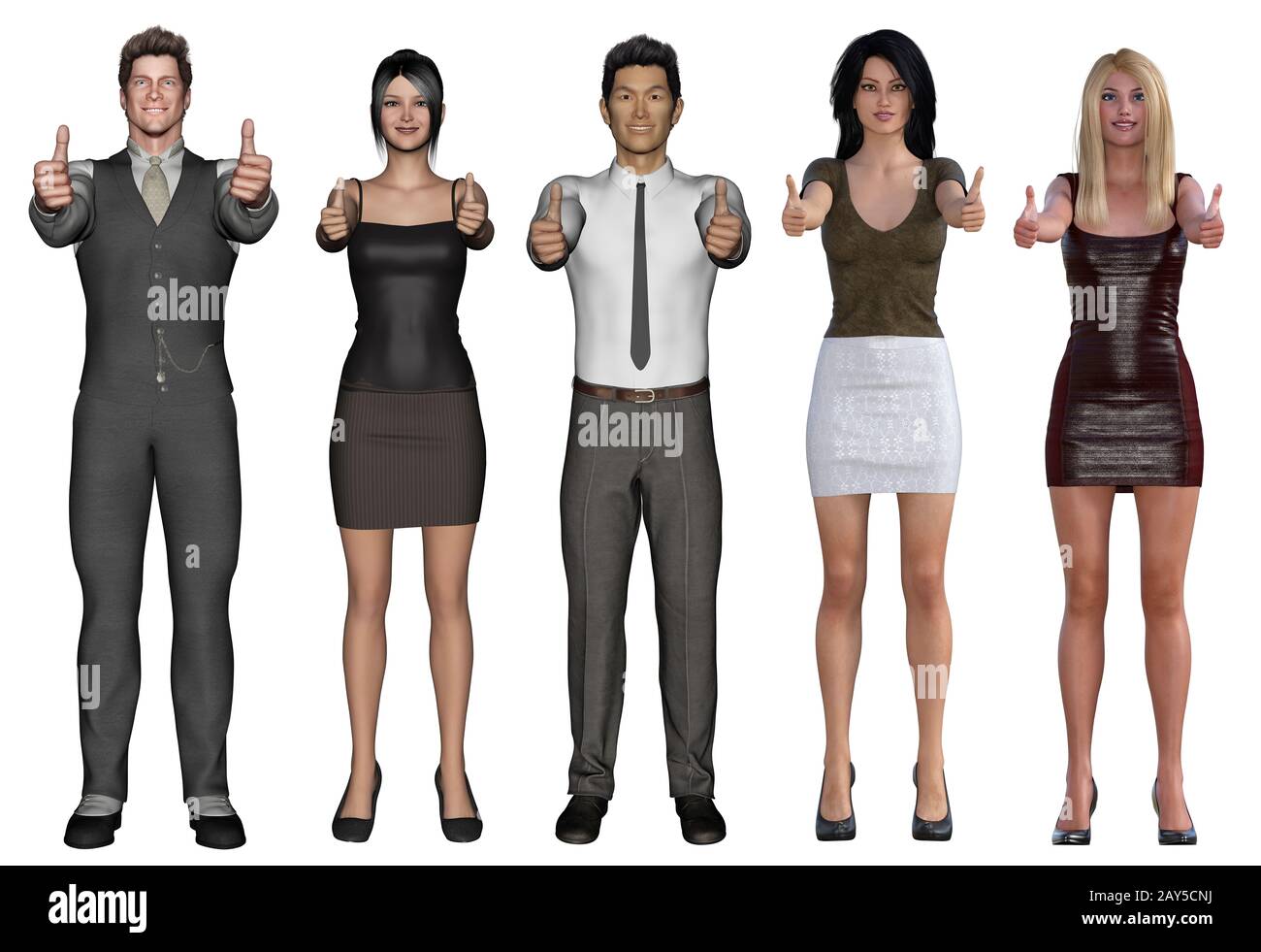 Business People Showing Thumbs Up Stock Photo - Alamy