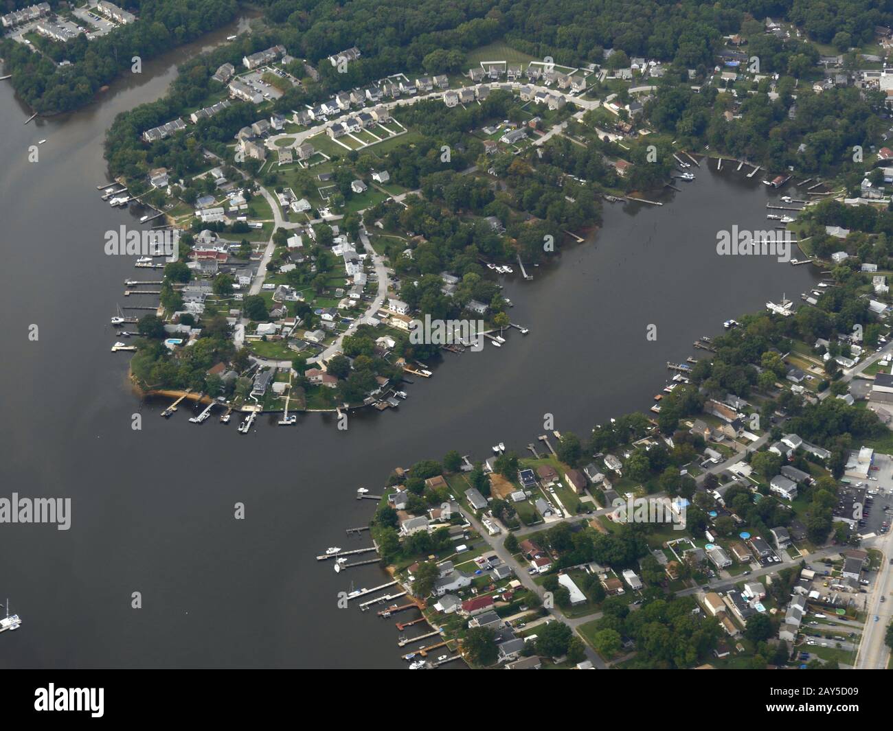 Baltimore, Maryland- September 2017: Scenic aerial view of the Curtis ...