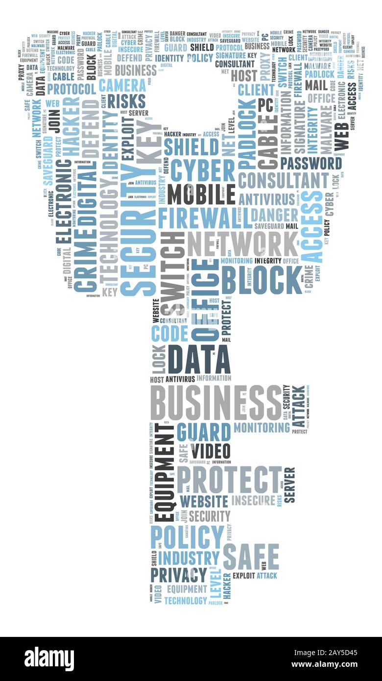 Security word cloud illustration concept Stock Photo - Alamy