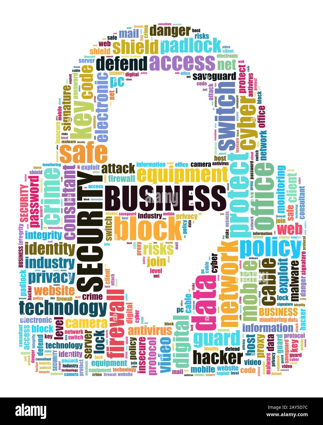 Security word cloud illustration concept Stock Photo - Alamy