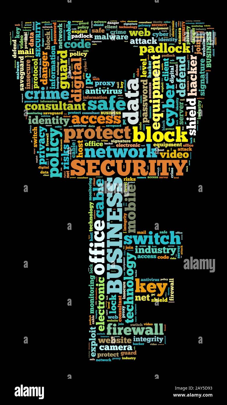 Security word cloud illustration concept Stock Photo - Alamy