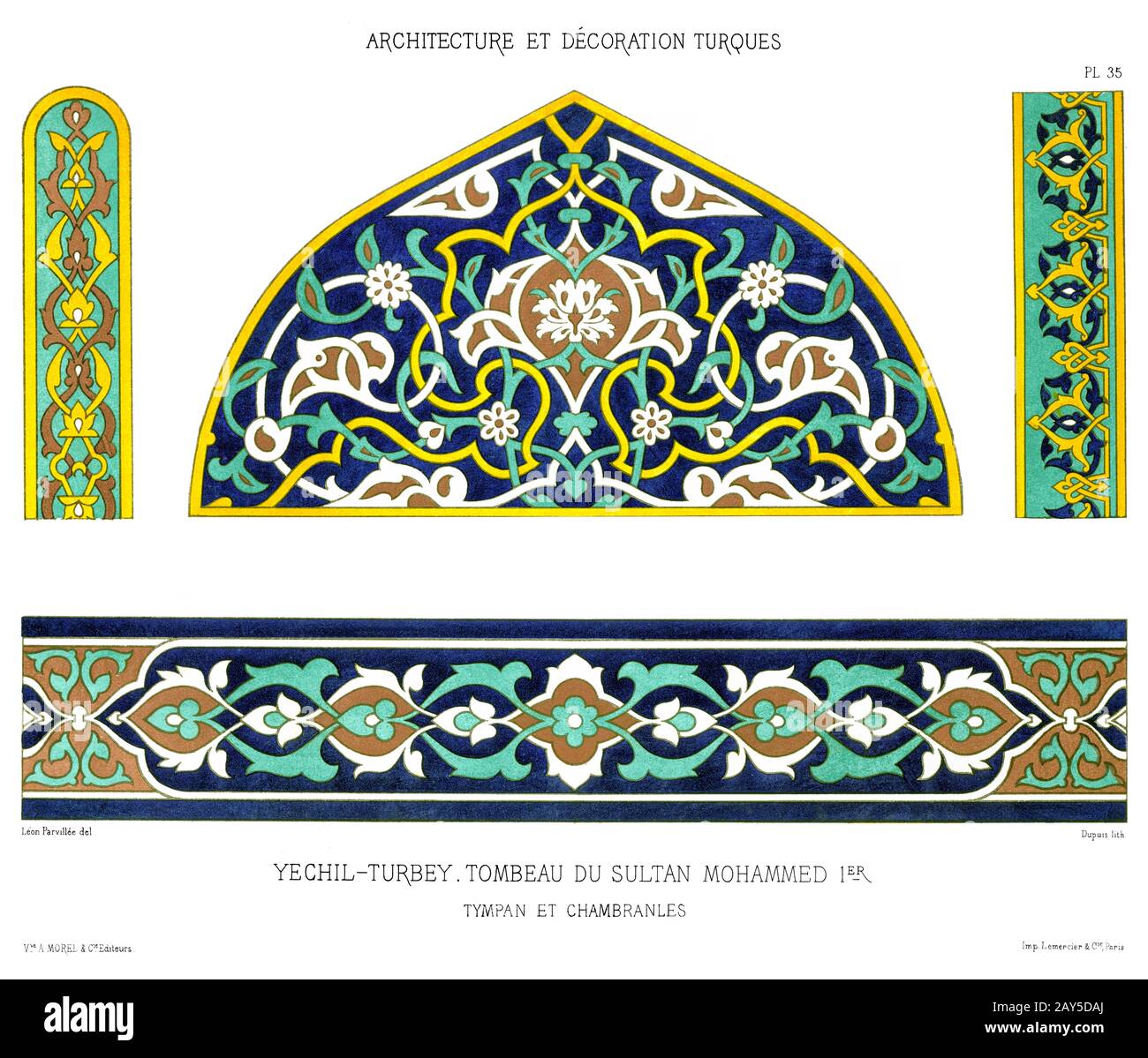 Turkey, Bursa,Green Mosque, tympanum and frames, by Turkish Decoration ...