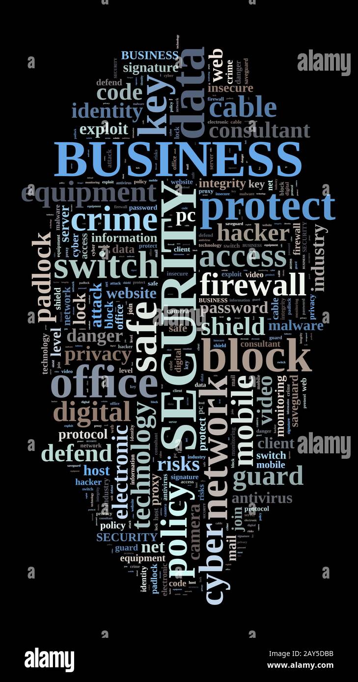 Security word cloud illustration concept Stock Photo - Alamy