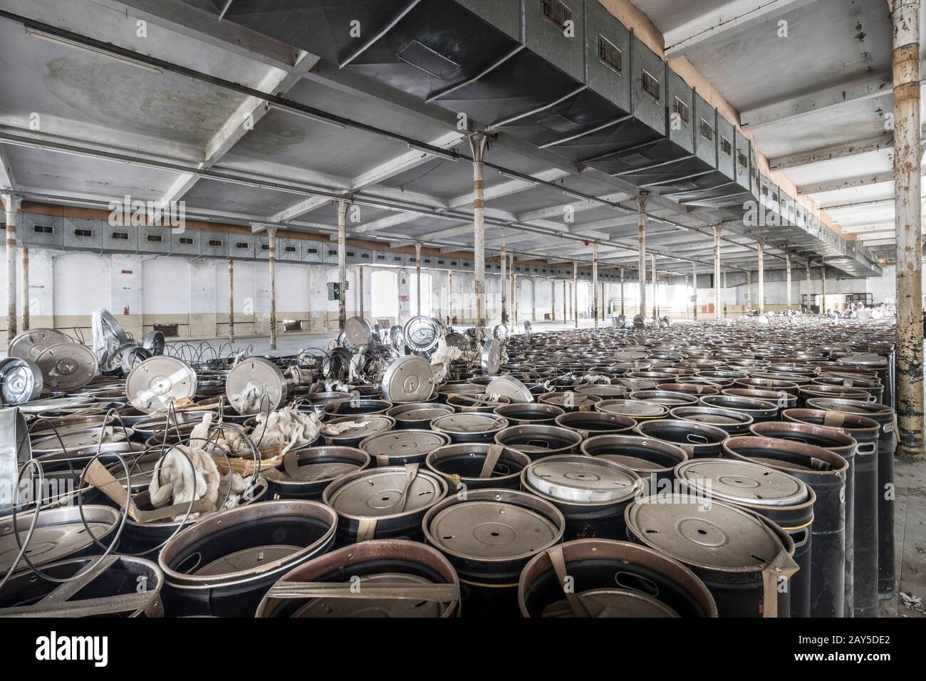 The old textile factory Cantoni now abandoned, Bellano, Como Lake ...