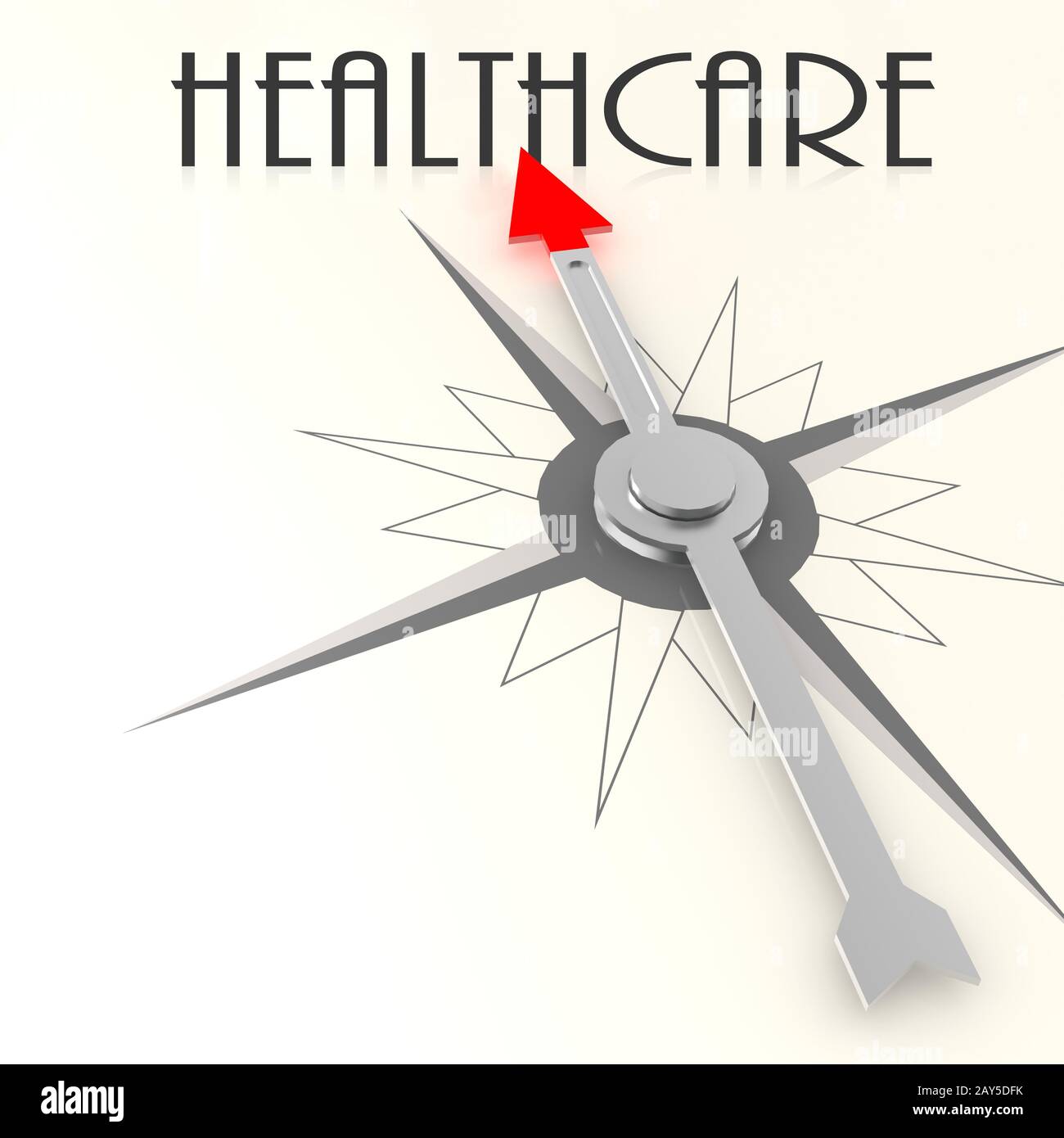 Compass with healthcare word Stock Photo - Alamy