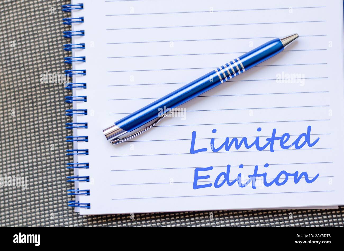 Limited edition write on notebook Stock Photo - Alamy