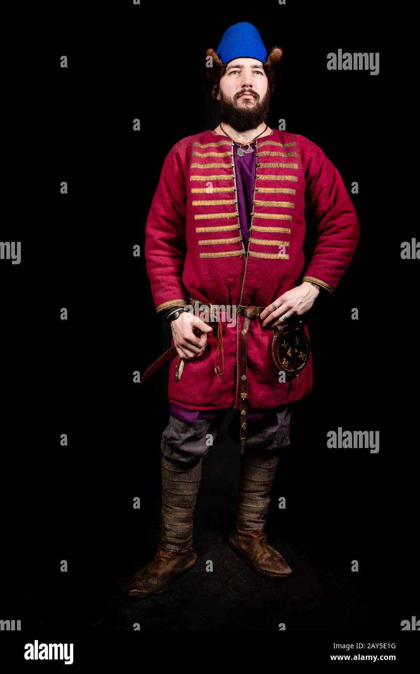 rich medieval man, Slavic resident of the city Stock Photo - Alamy