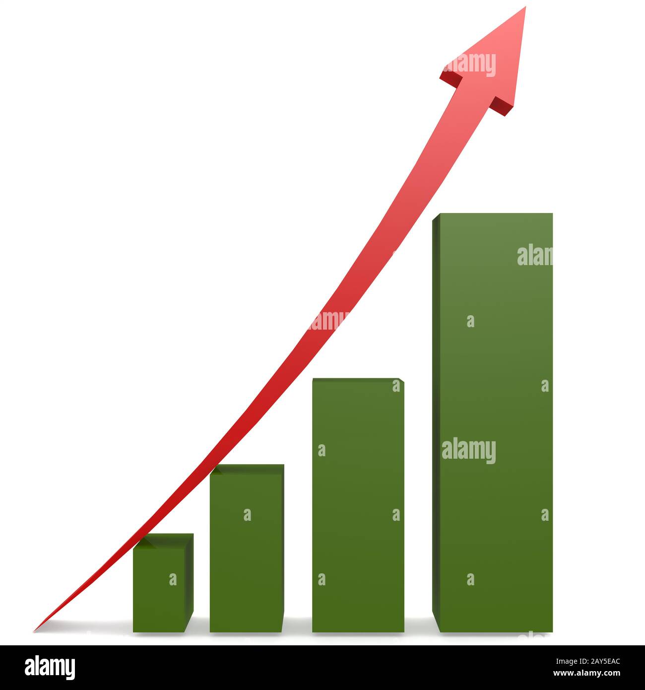 Red arrow and green bar chart Stock Photo - Alamy