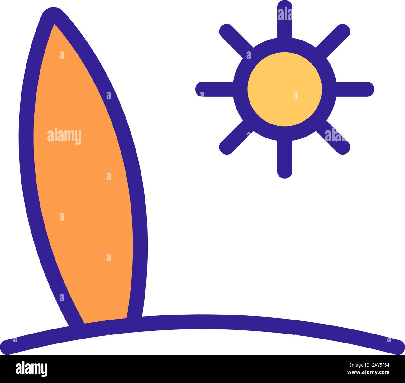surfboard sea beach icon vector. Isolated contour symbol illustration ...