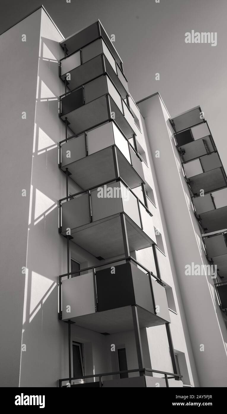 Light and shadow at the high rise building of the Hof town Stock Photo ...