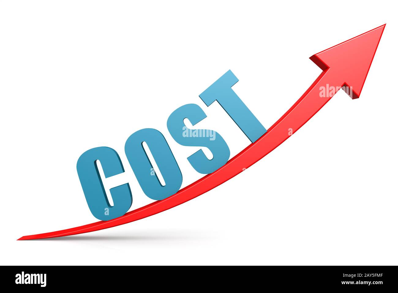 Word cost on red arrow Stock Photo - Alamy