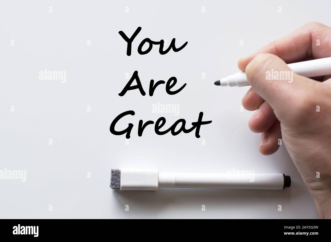 You are great written on whiteboard Stock Photo - Alamy