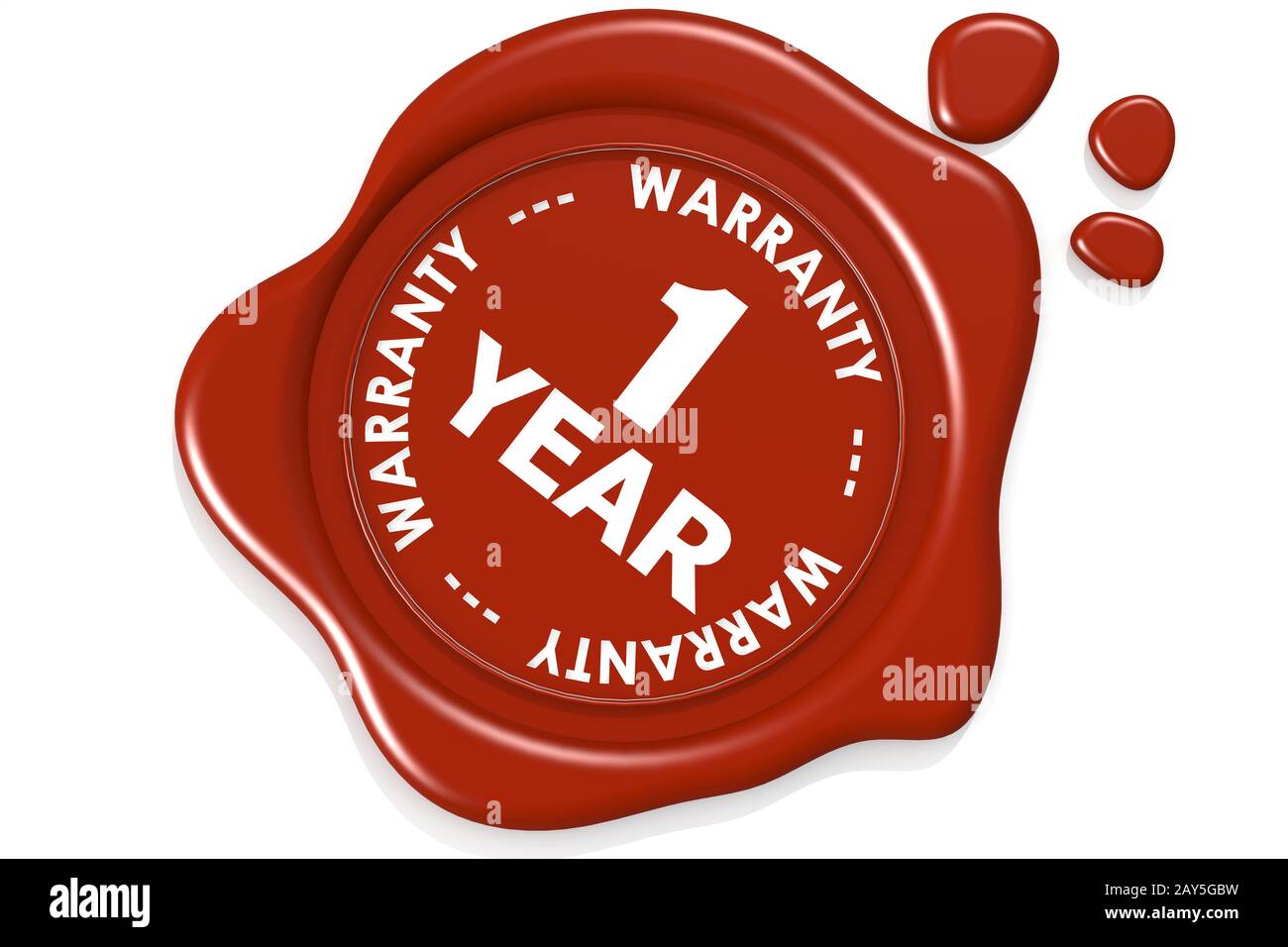 One year warranty seal isolated on white background Stock Photo - Alamy
