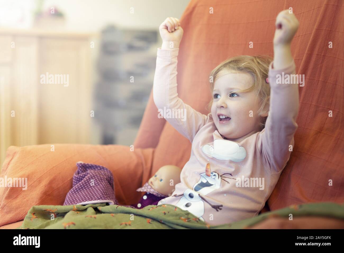 A little girl is happy Stock Photo - Alamy