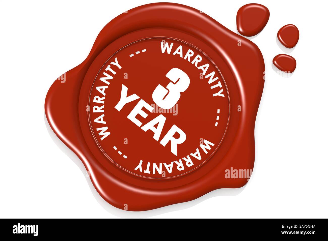 Three year warranty seal isolated on white background Stock Photo - Alamy