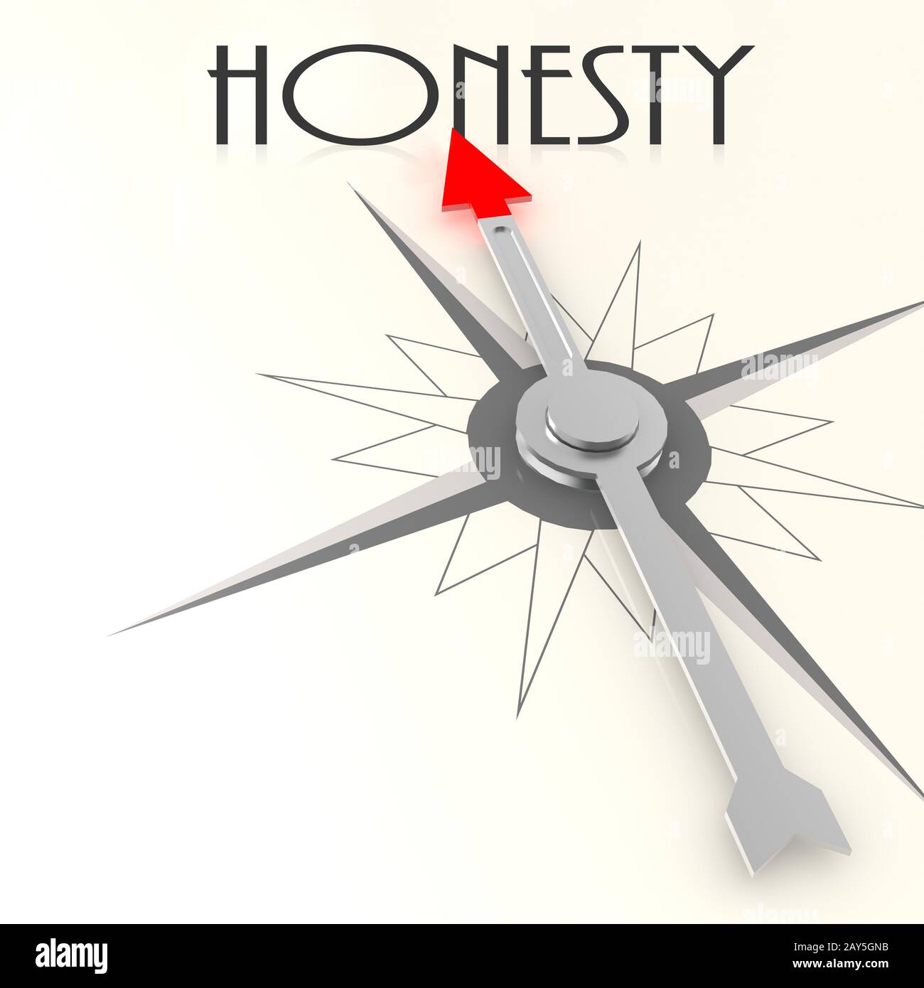 Compass with honesty word Stock Photo - Alamy