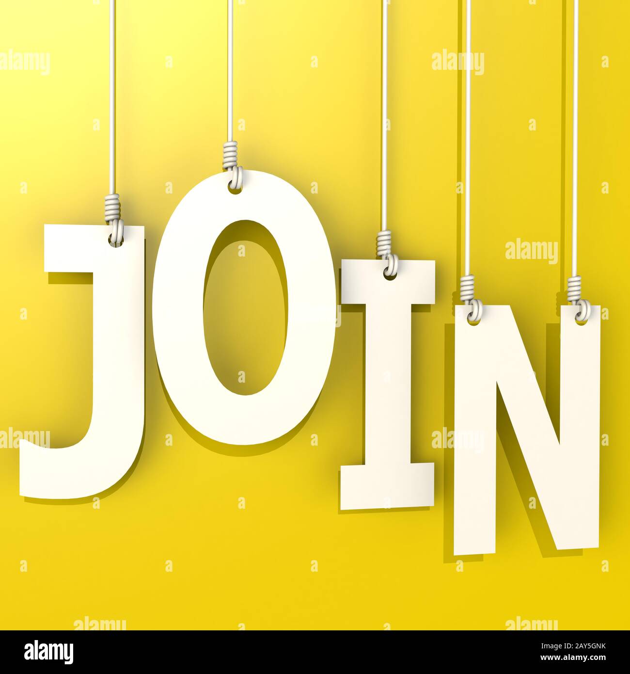 Join word hang on yellow background Stock Photo - Alamy