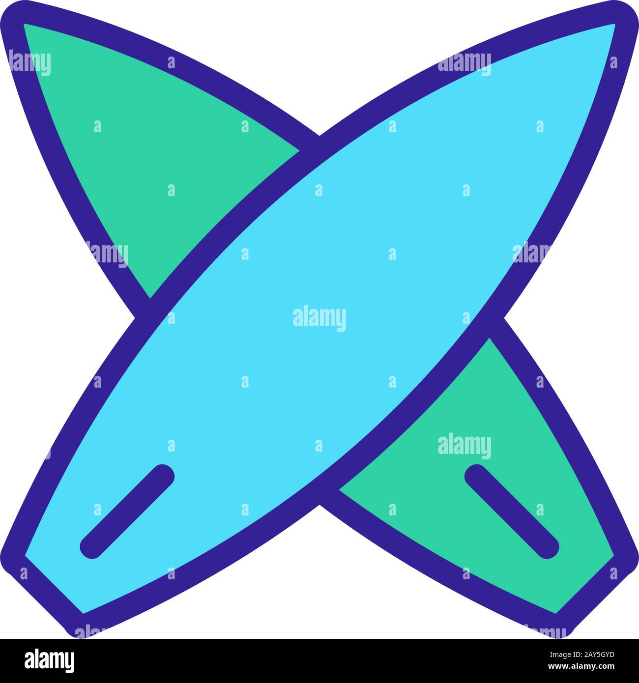 surfboard beach icon vector. Isolated contour symbol illustration Stock ...