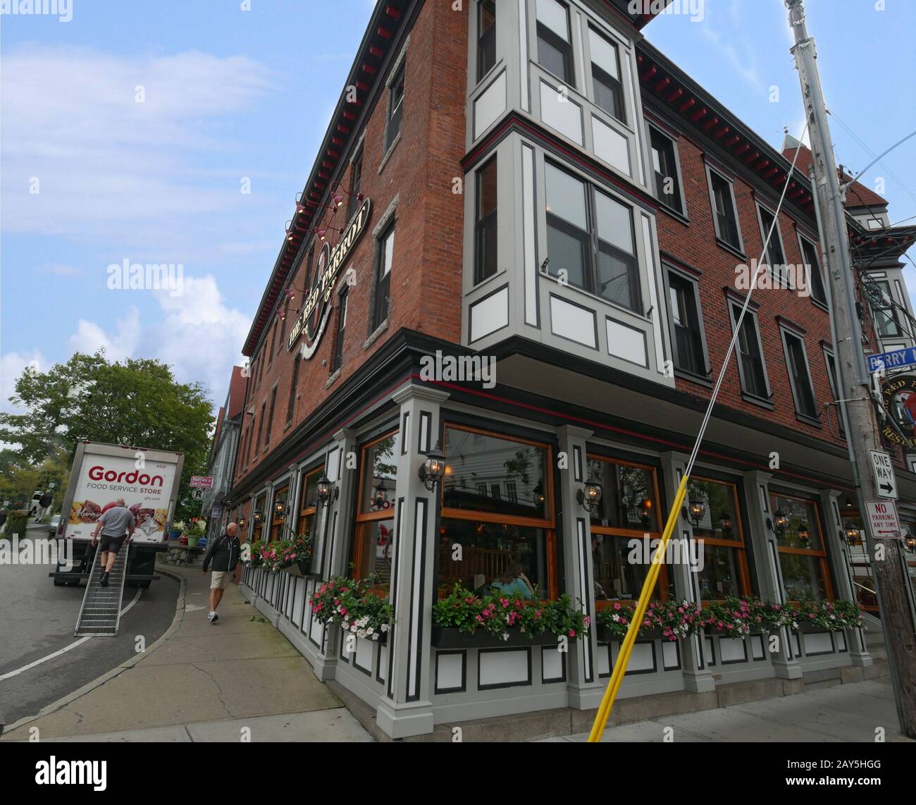 Newport, Rhode Island-September 2017: Side upward view of the Red ...