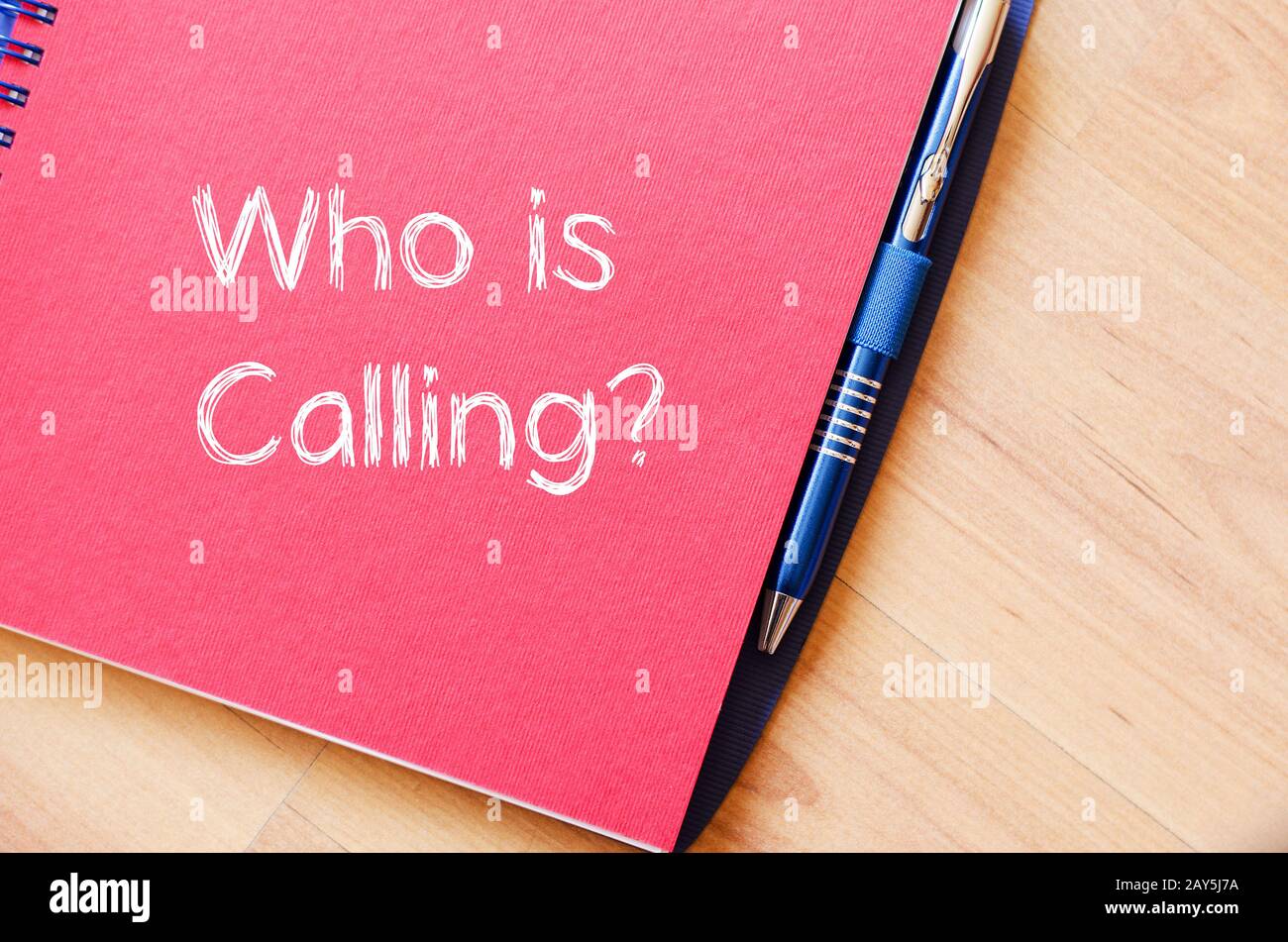 Who is calling write on notebook Stock Photo - Alamy