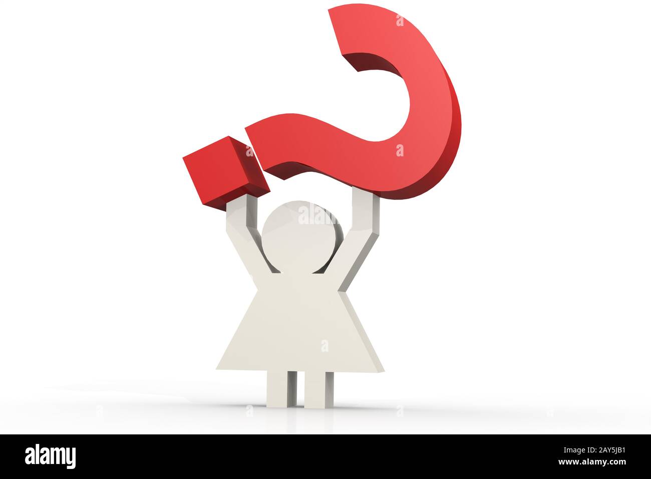 3d girl question mark hi-res stock photography and images - Alamy