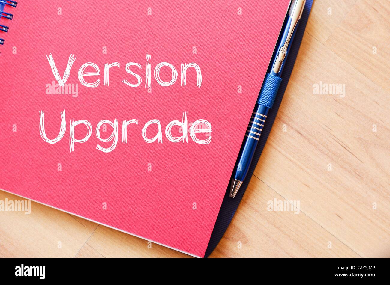 Version upgrade write on notebook Stock Photo - Alamy