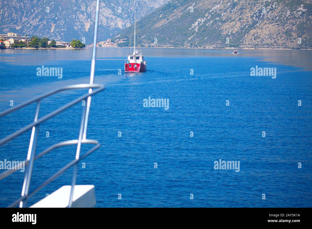 sailing in front of the cruise boat Stock Photo - Alamy