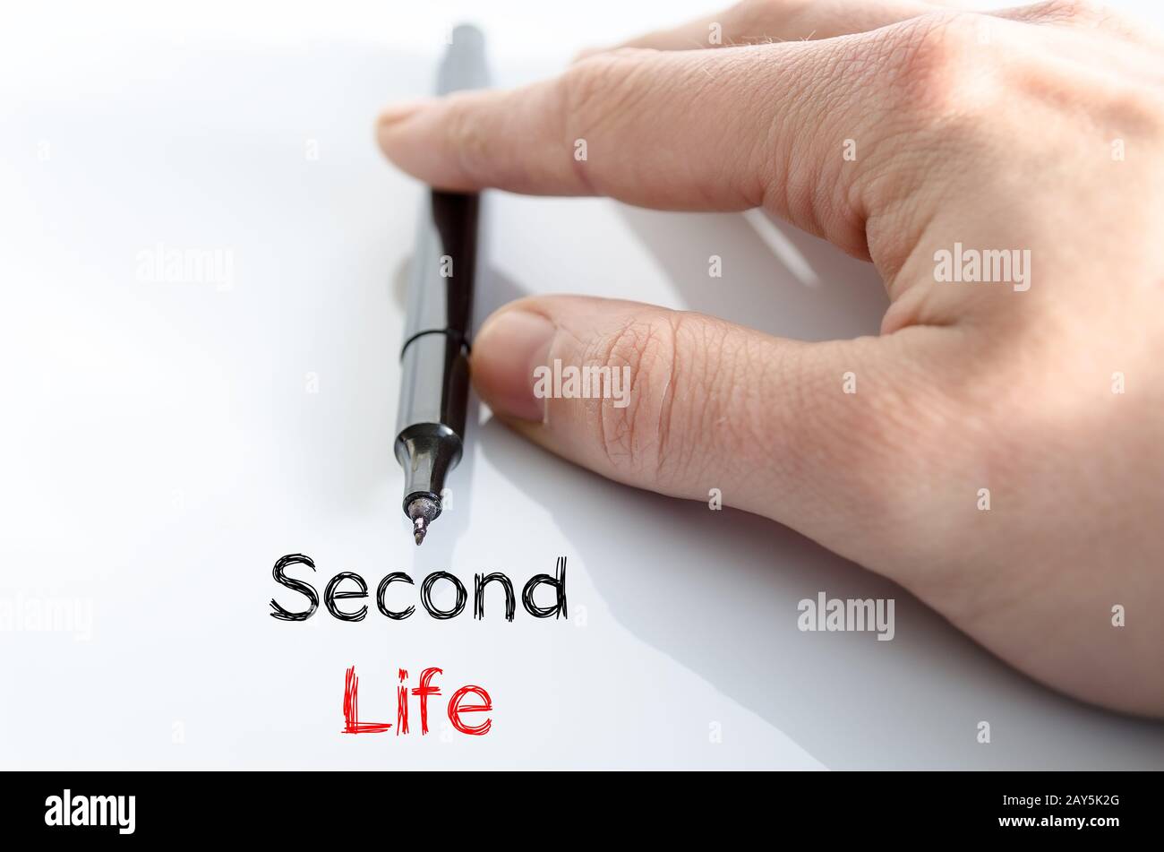 Second life text concept Stock Photo - Alamy