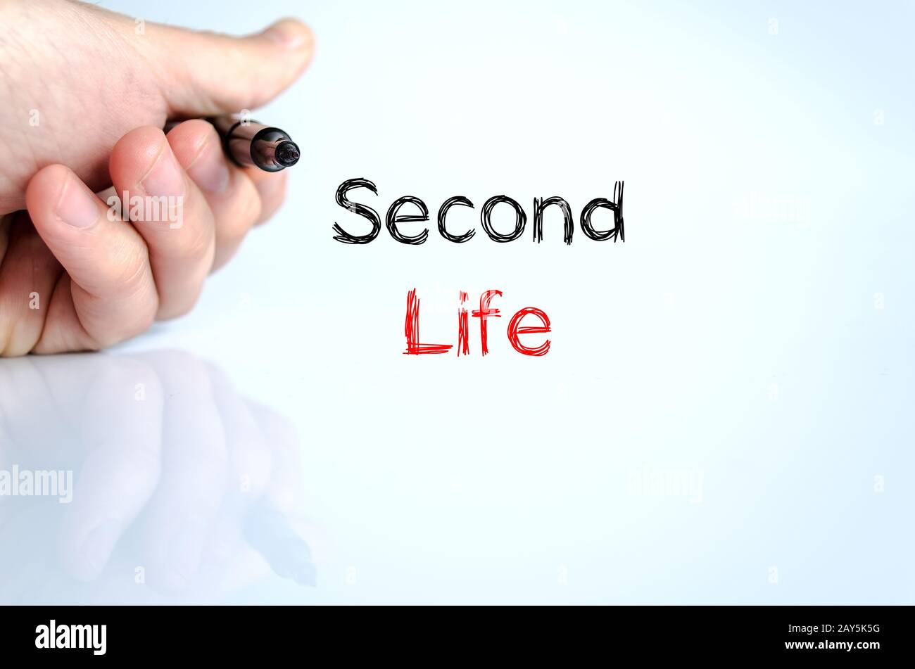 Second life text concept Stock Photo - Alamy