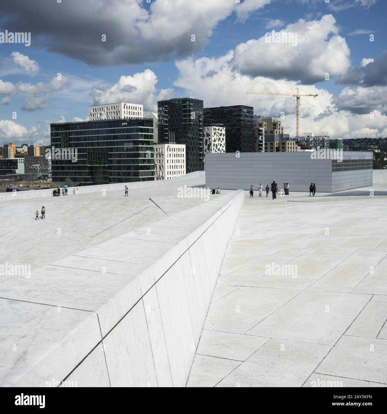 Opera House in Oslo with View to the Office Quarter Barcode Stock Photo ...