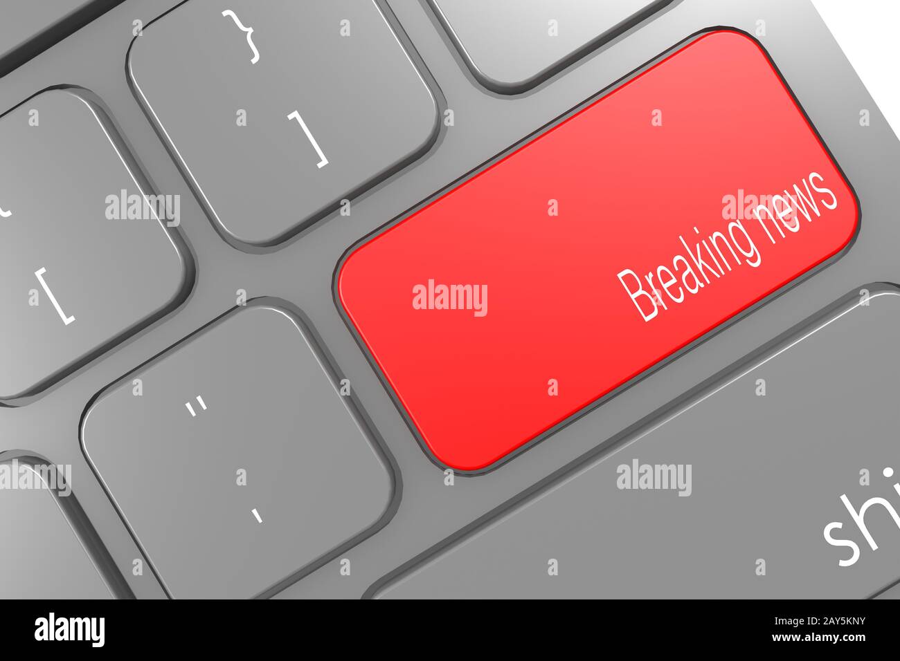 Breaking news word button on black computer keyboard Stock Photo - Alamy