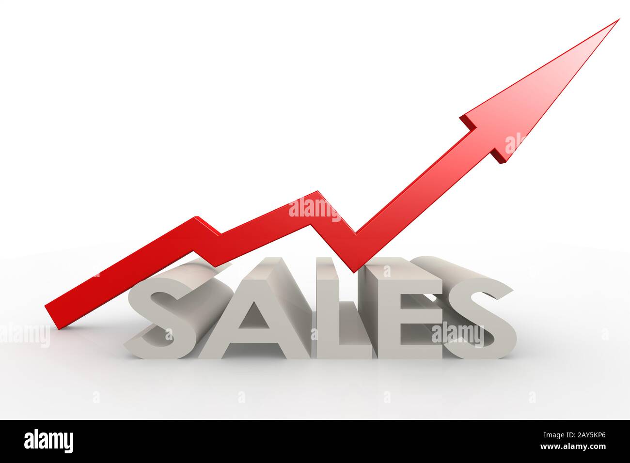 Red upward arrow with sales word Stock Photo - Alamy