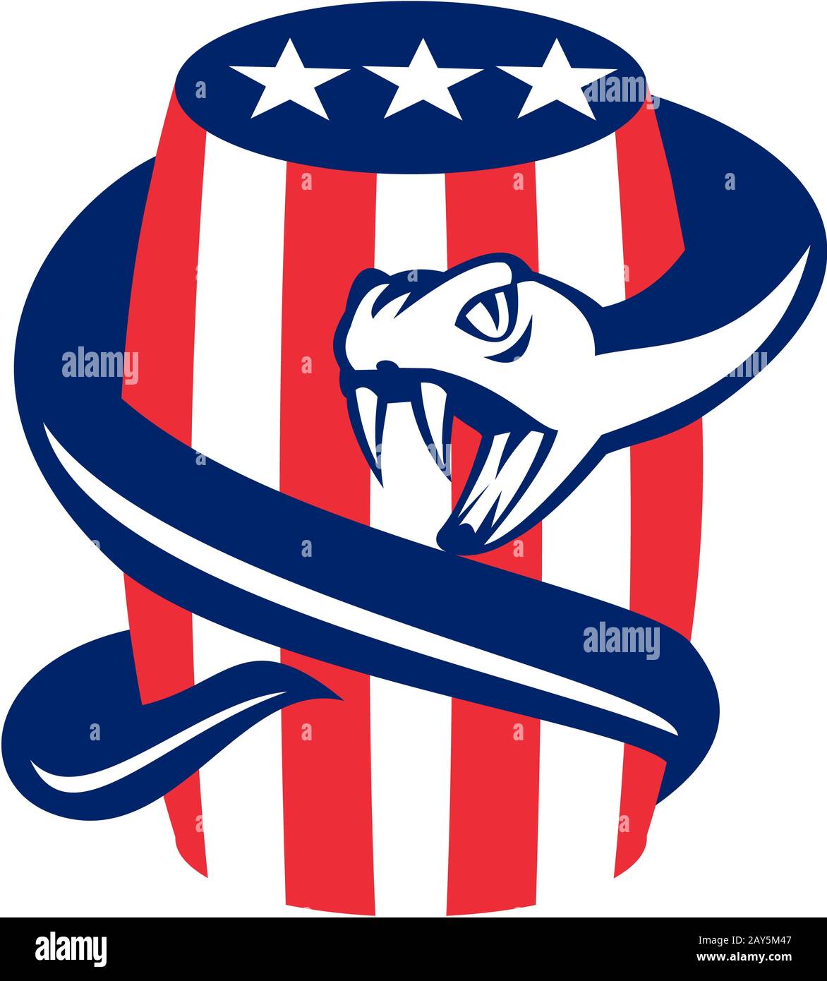 Viper Coiling Up Keg USA Flag Retro Stock Photo - Alamy