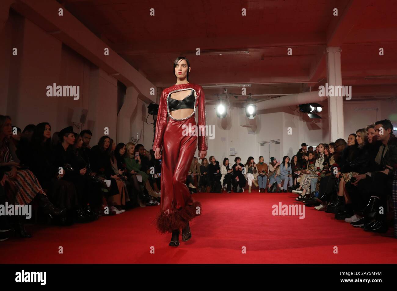 Models on the catwalk during the 16Arlington show at London Fashion ...
