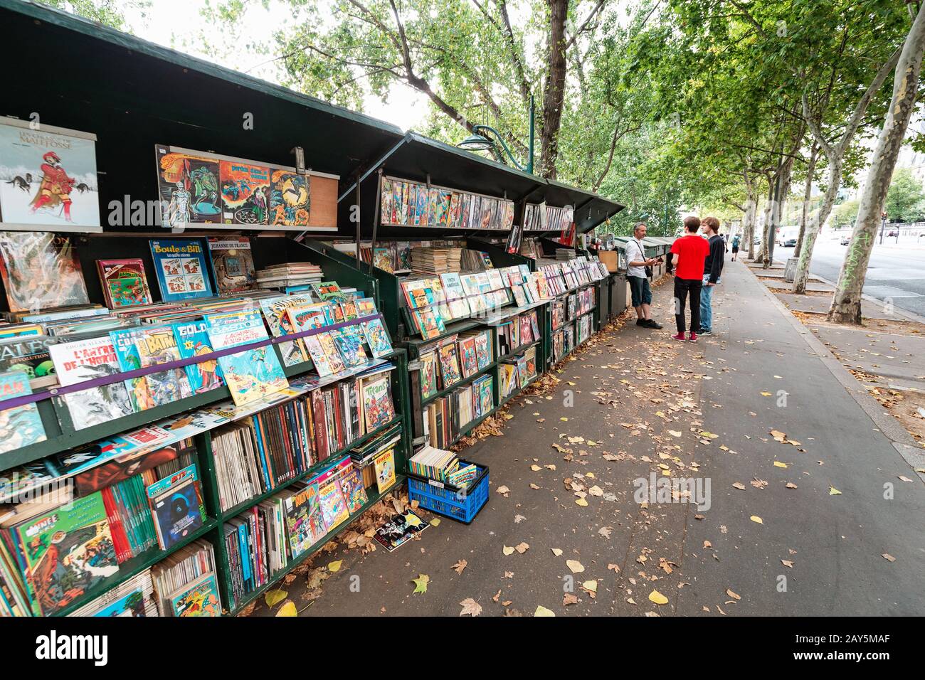 26 July 2019, Paris, France: Traditional French book stalls in the ...