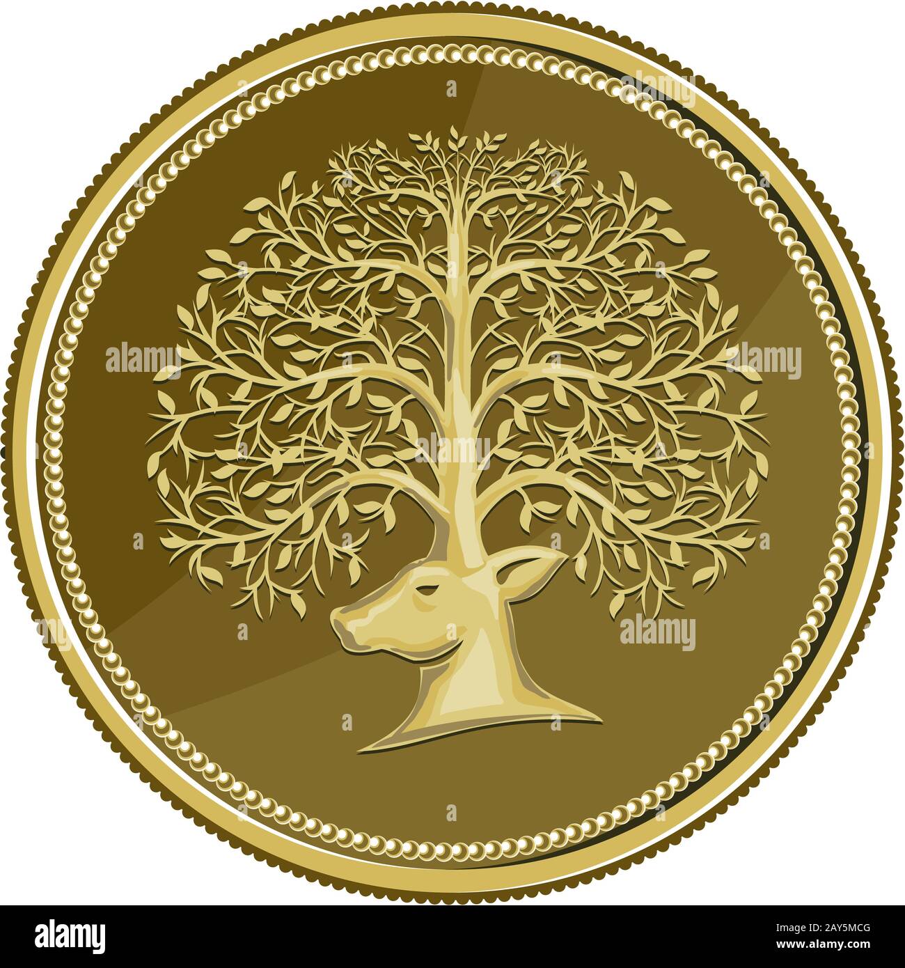 Deer head gold hi-res stock photography and images - Alamy