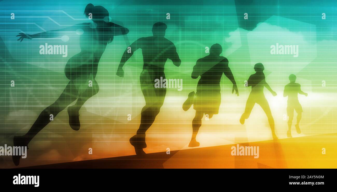 People Running Silhouette Stock Photo - Alamy