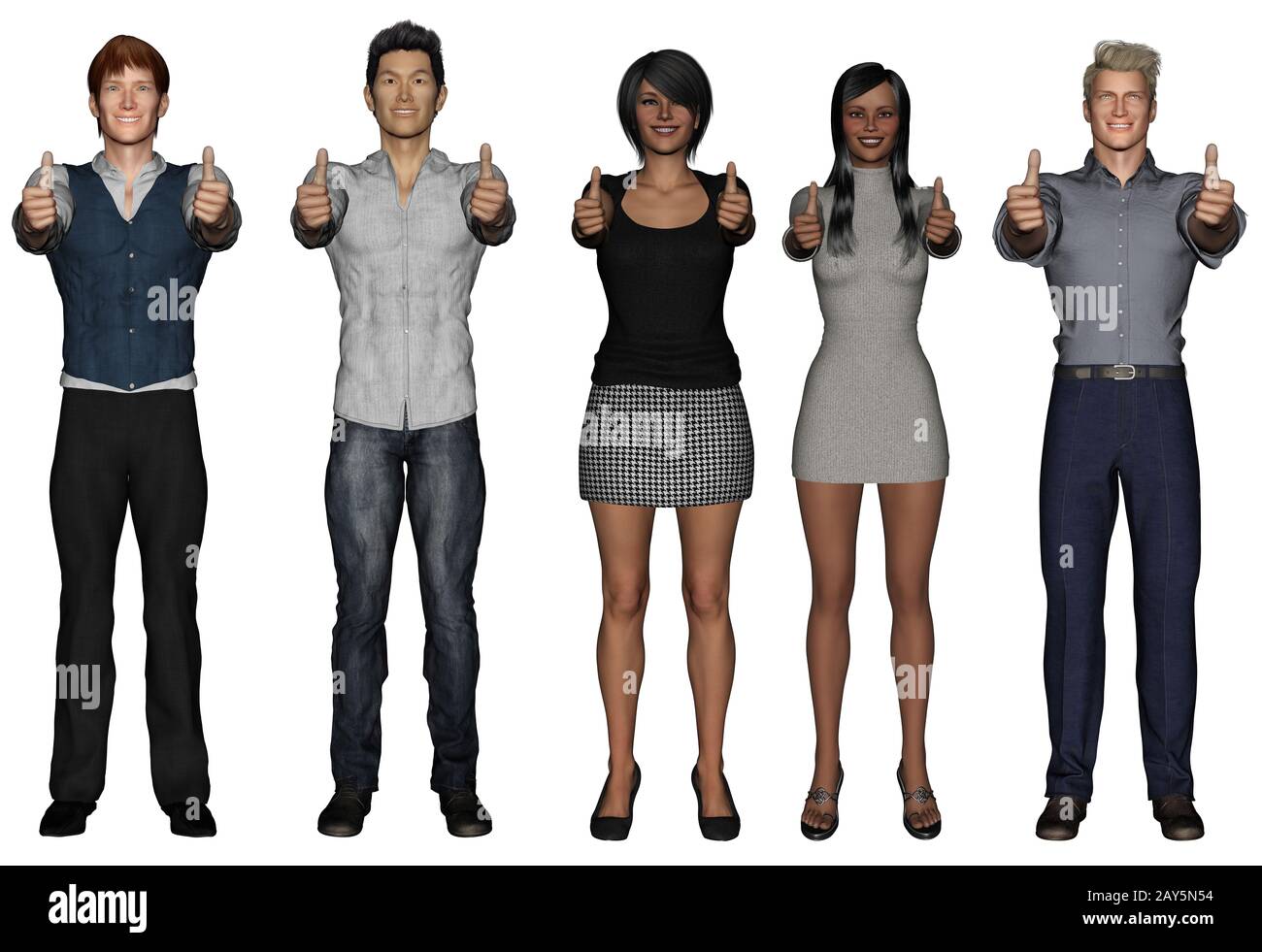 Business People Showing Thumbs Up Stock Photo - Alamy