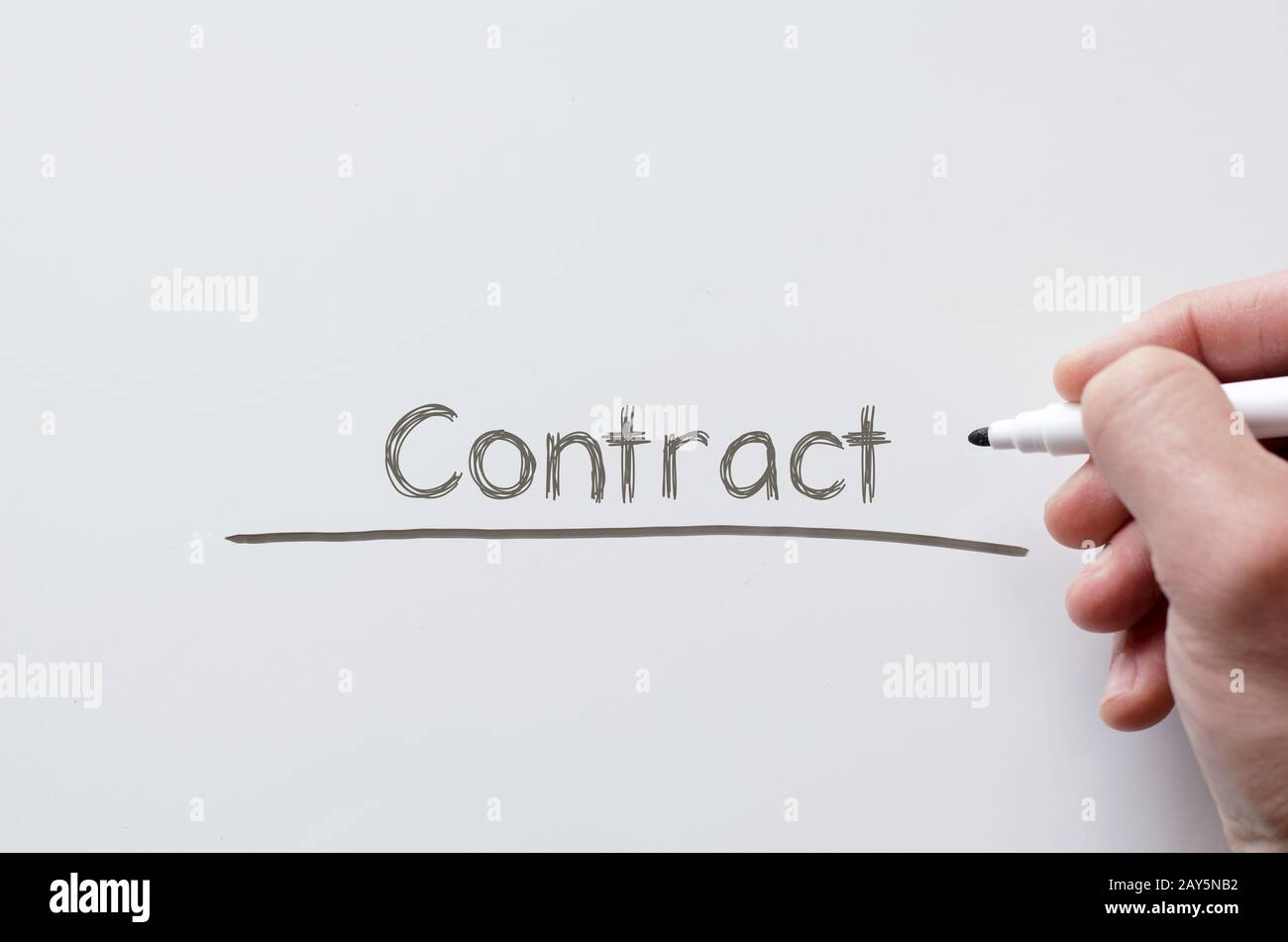 Contract written on whiteboard Stock Photo - Alamy