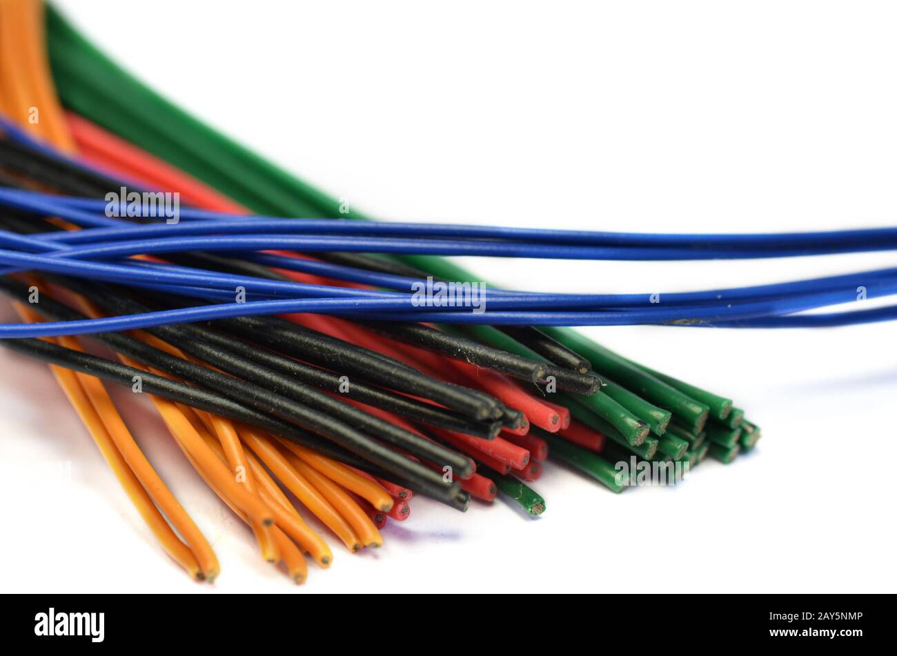 Colored electrical cables and wires Stock Photo - Alamy