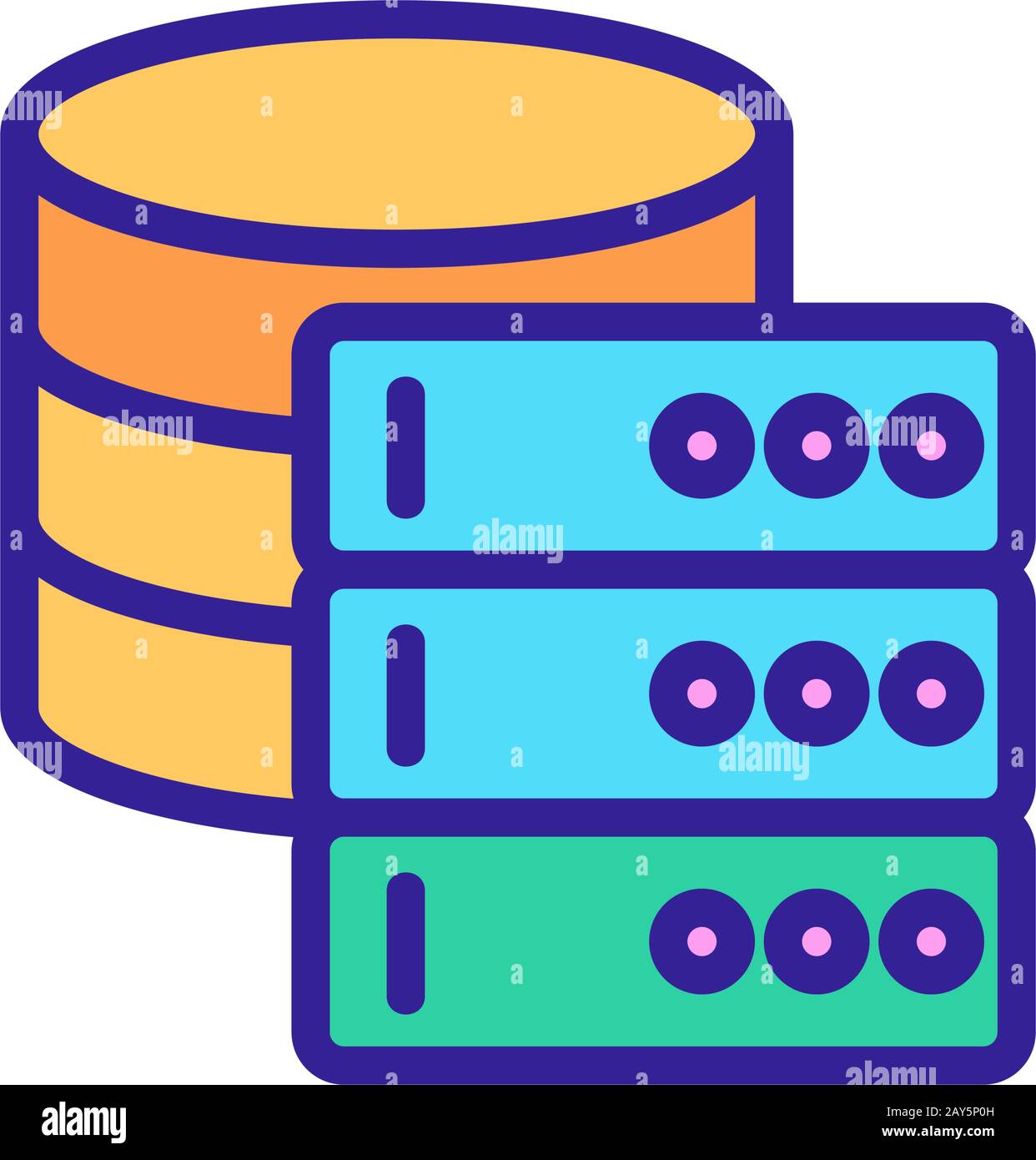 the database is an icon vector. Isolated contour symbol illustration ...