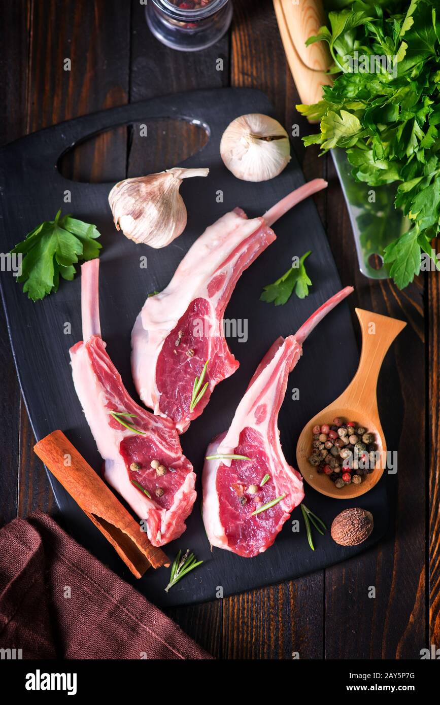 raw chop meat Stock Photo - Alamy