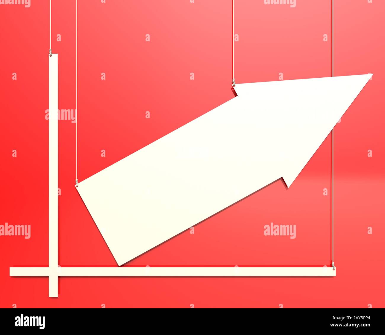 Blank chart hang on red background Stock Photo - Alamy