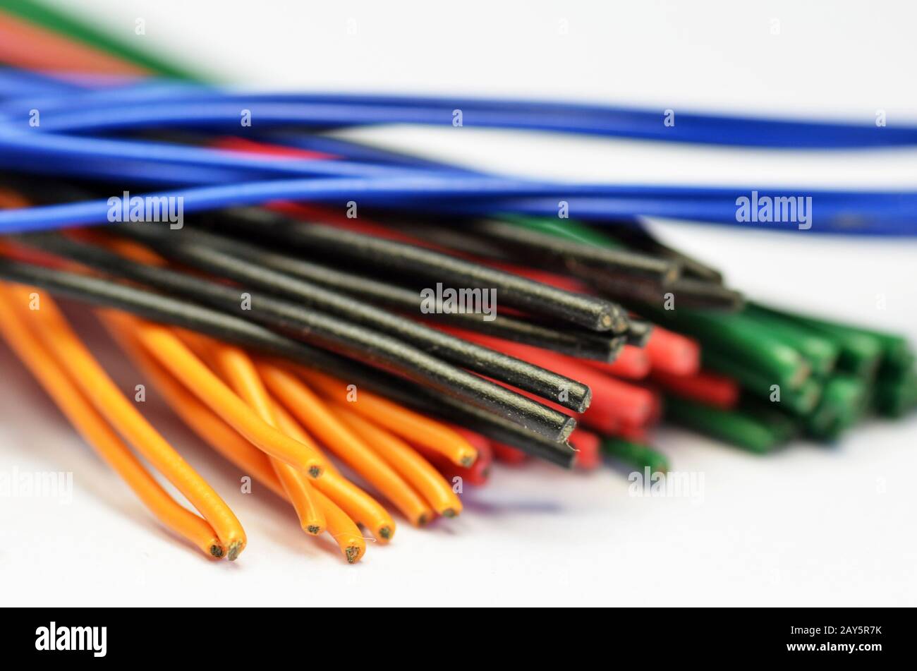 Colored electrical cables and wires Stock Photo - Alamy