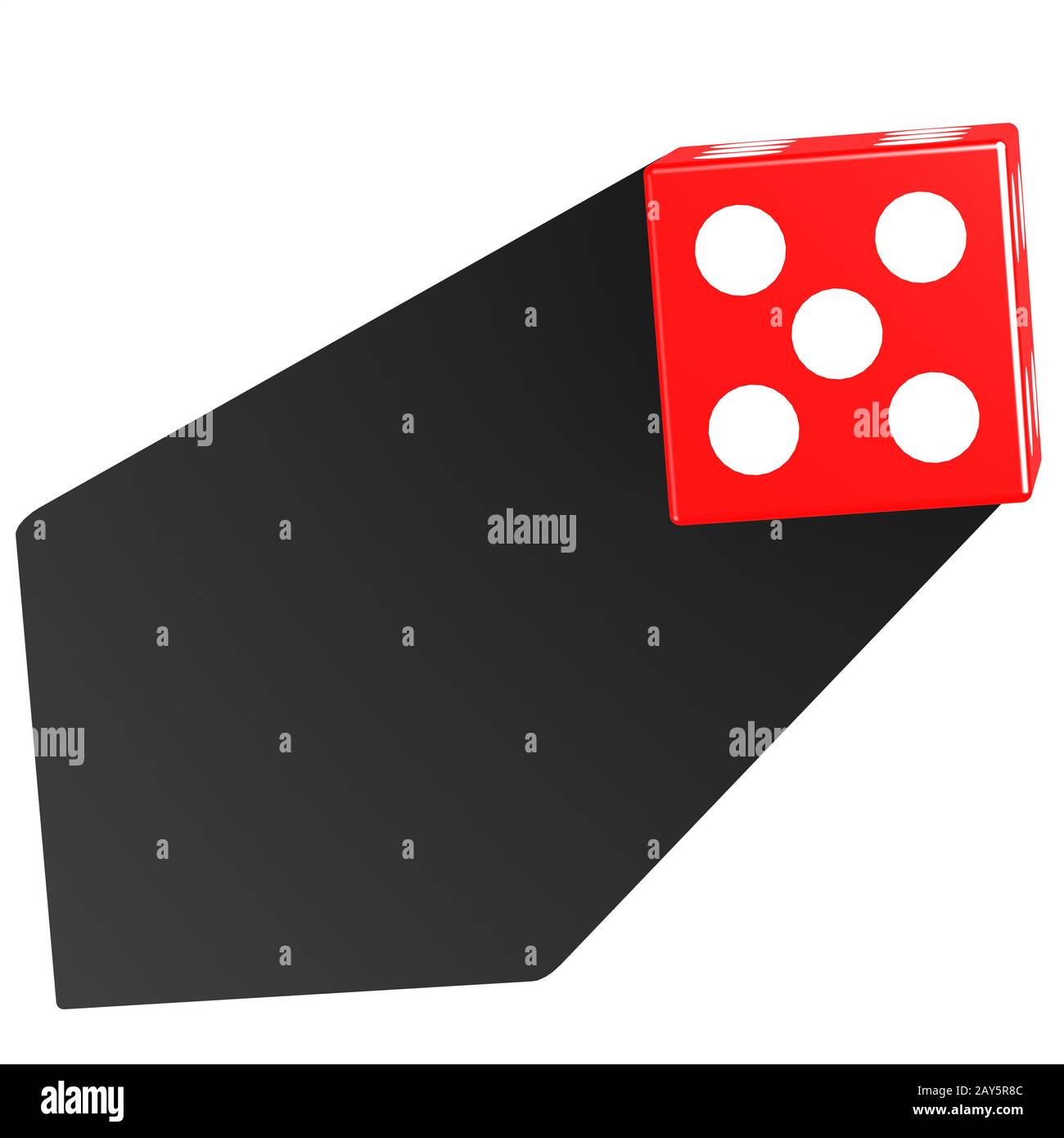 Red die with five at top Stock Photo - Alamy