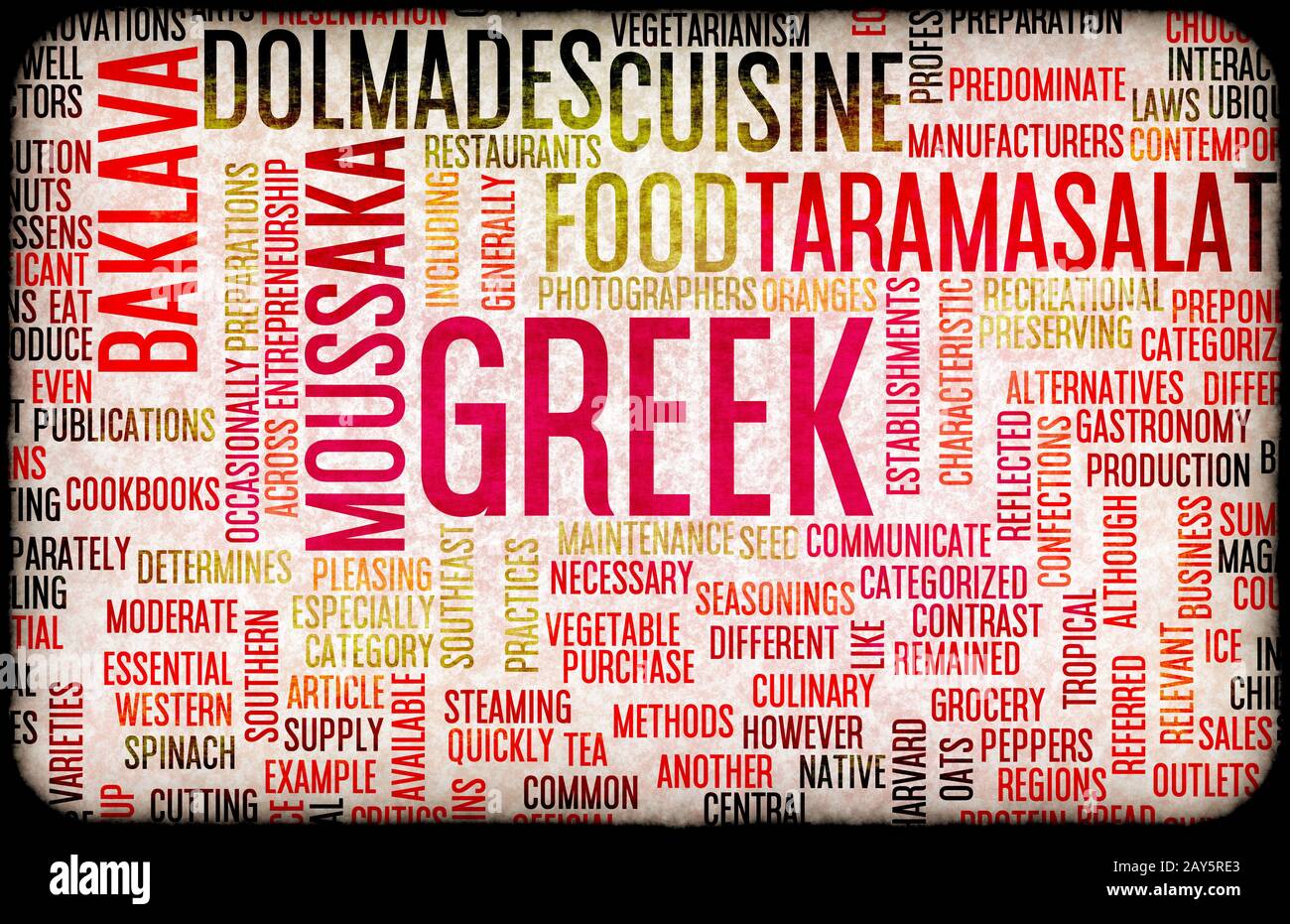 Greek Food Menu Stock Photo - Alamy