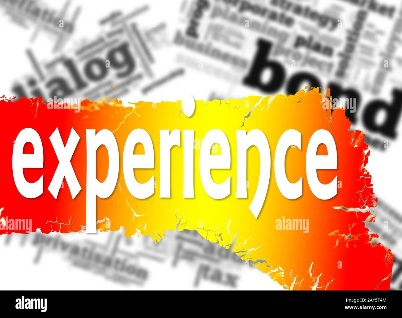 Word cloud with experience word Stock Photo - Alamy