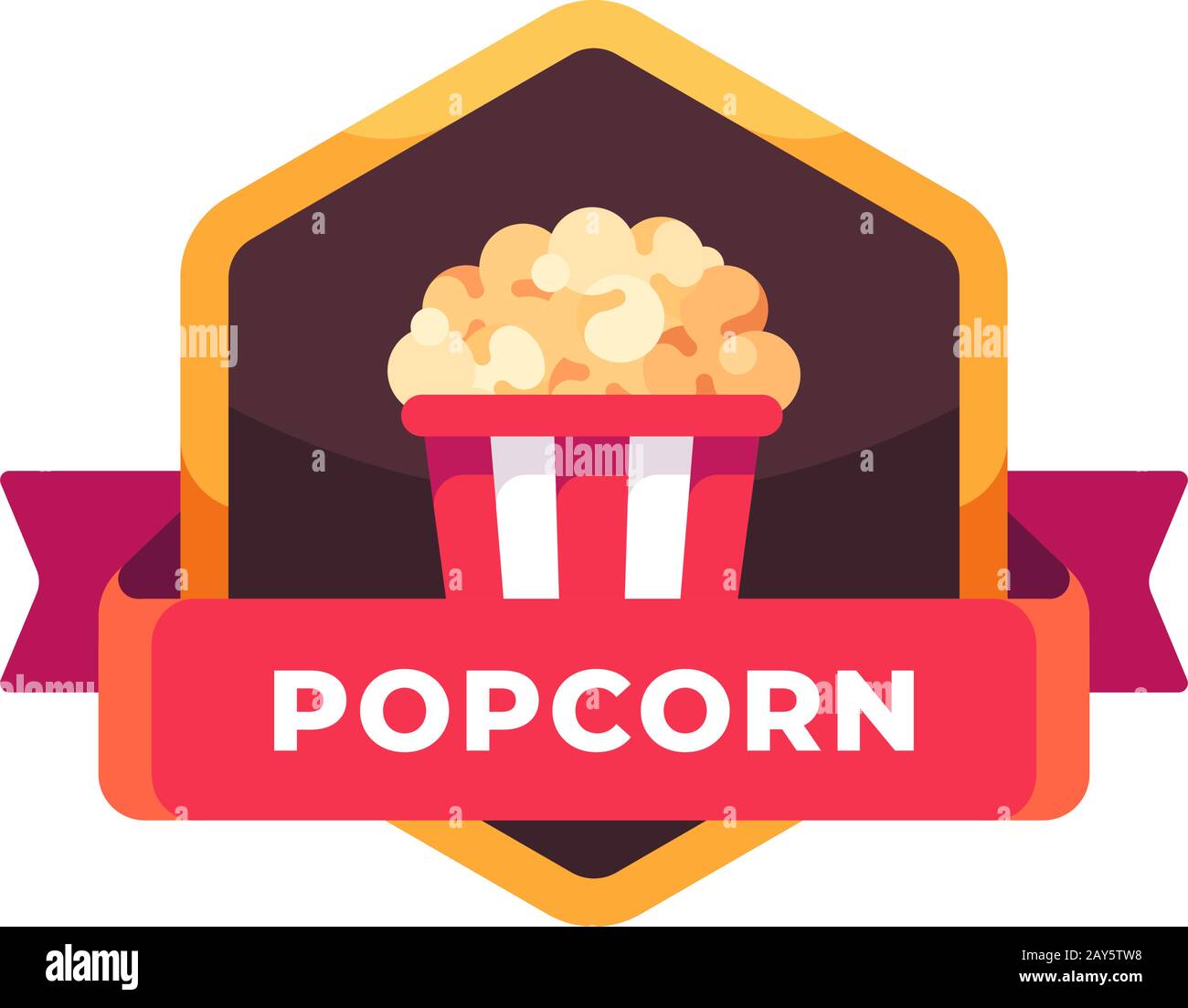 Striped popcorn bucket. Fast food label Stock Vector Image & Art - Alamy