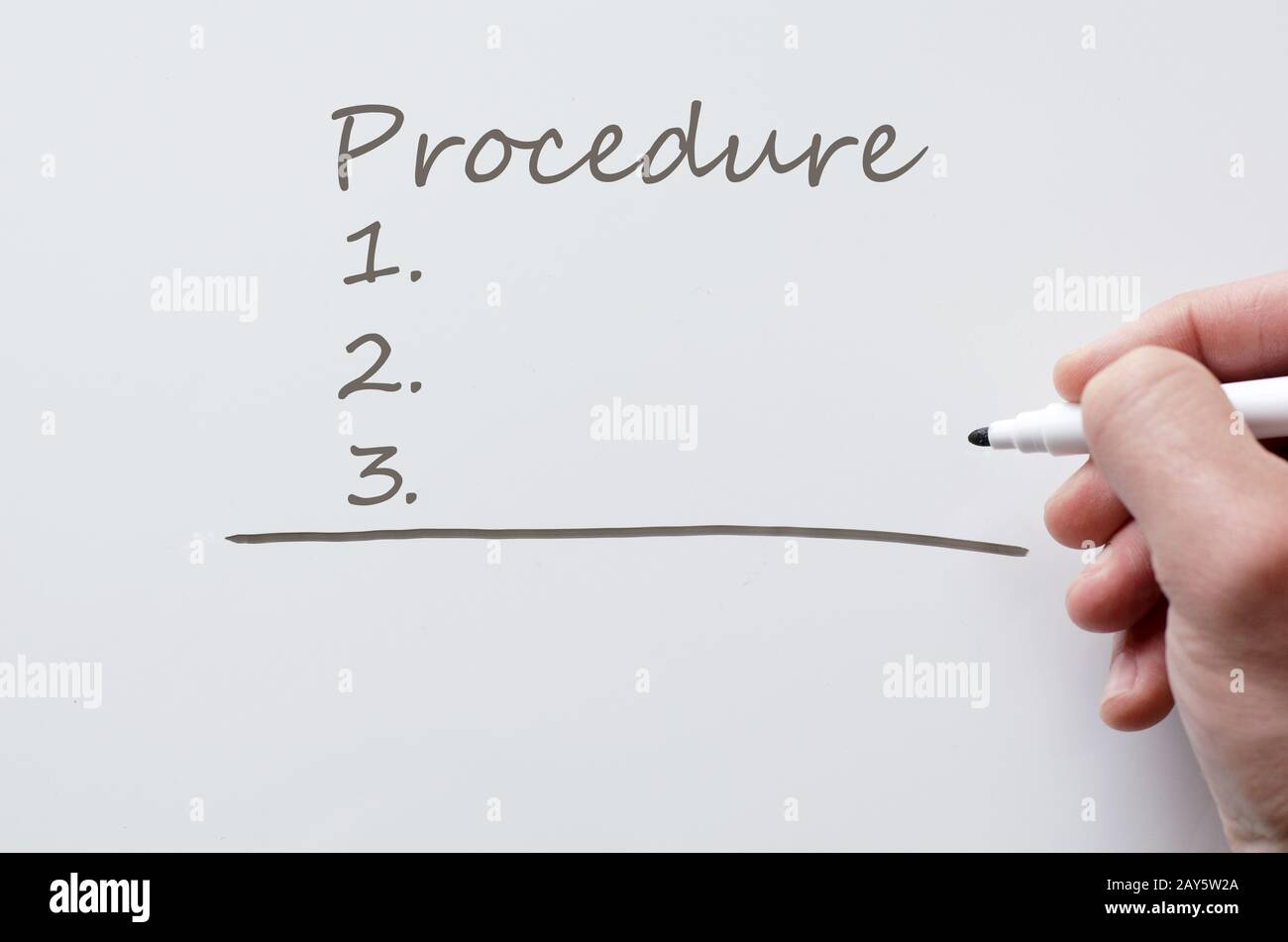Procedure written on whiteboard Stock Photo - Alamy