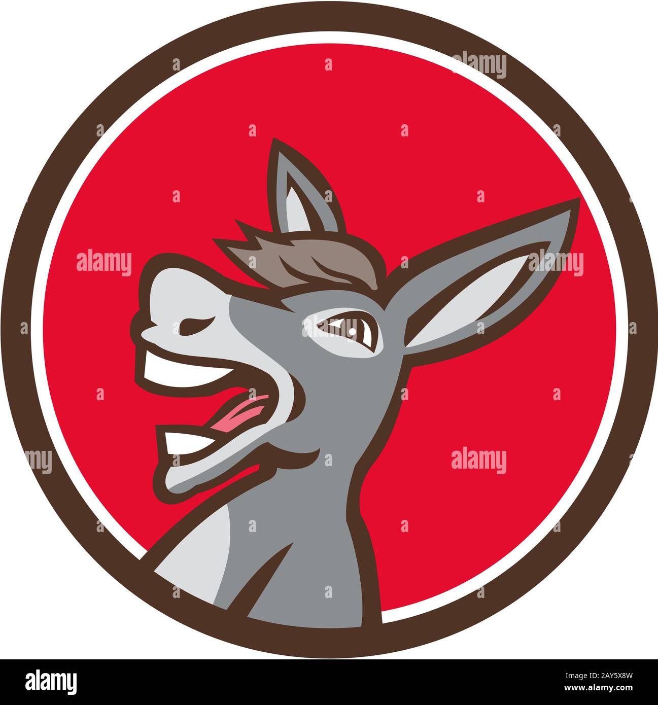 Donkey Shouting Circle Retro Stock Photo - Alamy